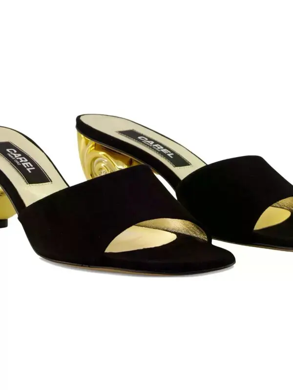 CAREL 50mm Naiade Spiral-heel Sandals - Black