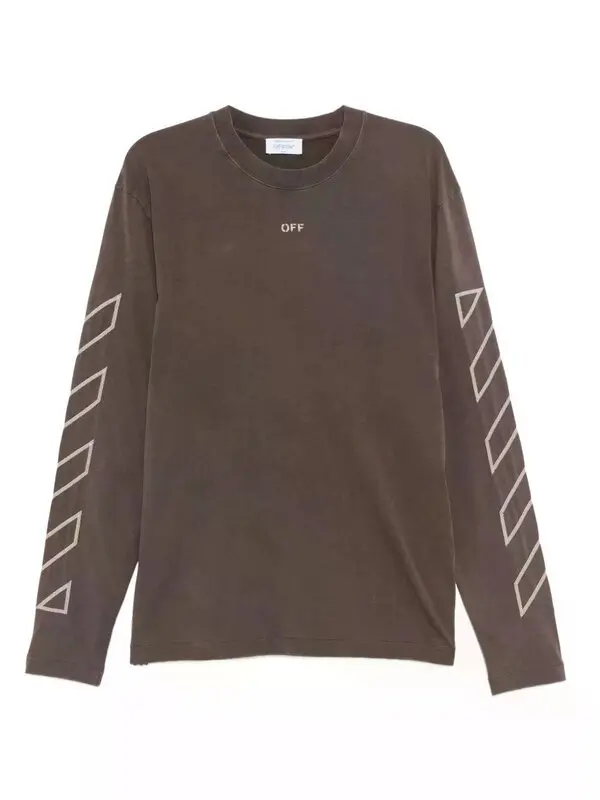 Off-White Arrows-motif Long-sleeve T-shirt - Brown