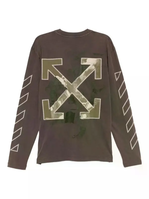 Off-White Arrows-motif Long-sleeve T-shirt - Brown