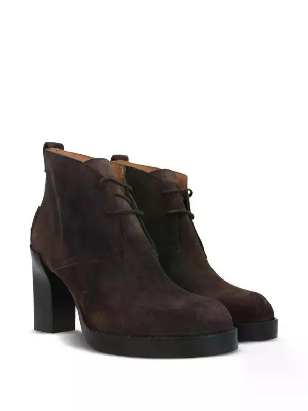 TOD'S 80mm Suede Lace-up Boots - Brown