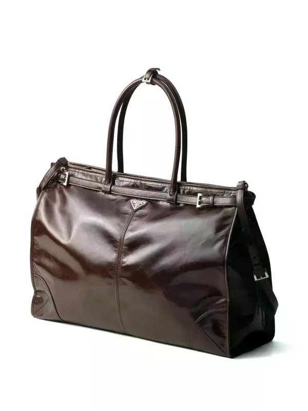 Prada Bonnie Leather Tote Bag - Brown