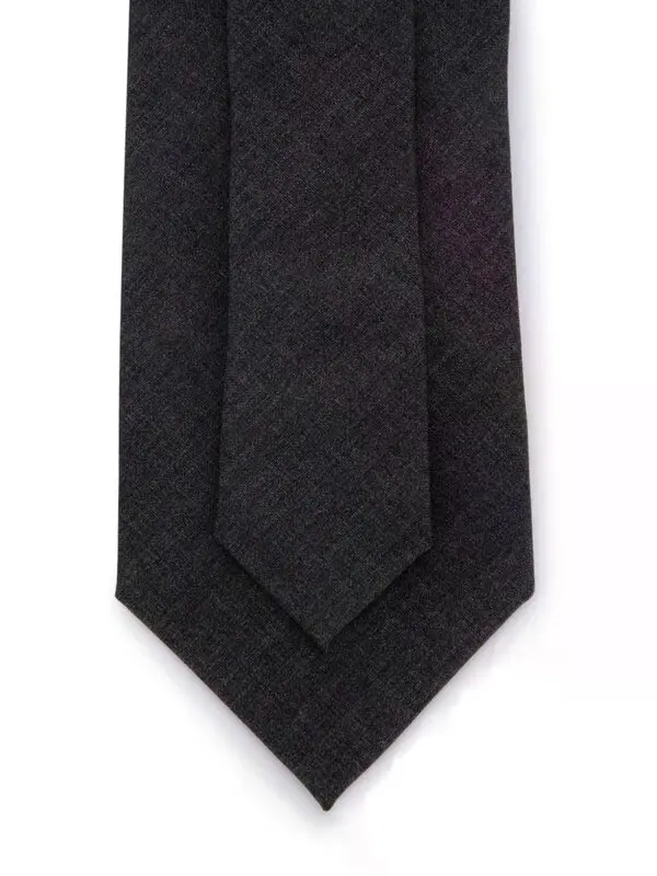Brunello Cucinelli Textured Wool Tie - Grey