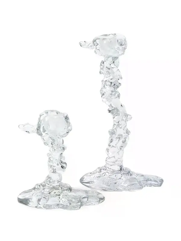 POLSPOTTEN Drip Glass Candle Holder - Neutrals