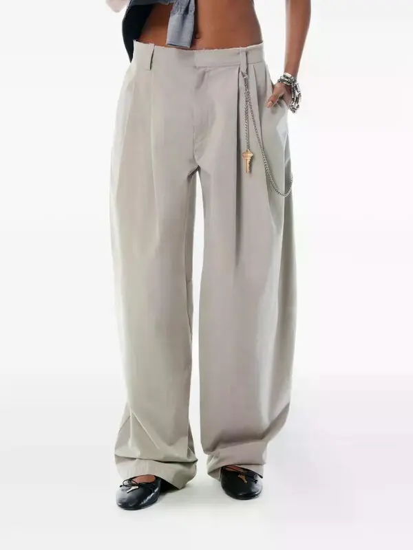 Alexander Wang Pleated Chain-detail Trousers - Neutrals
