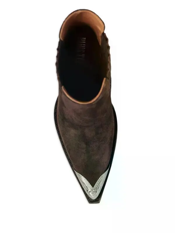 Paris Texas 100mm Dallas Metallic-toe Suede Boots - Brown