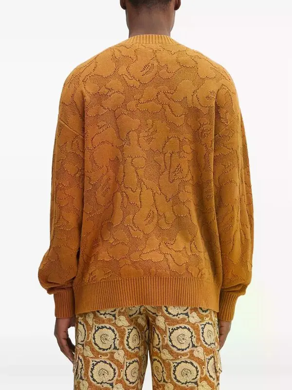 A BATHING APE Textured Knit Buttoned Cardigan