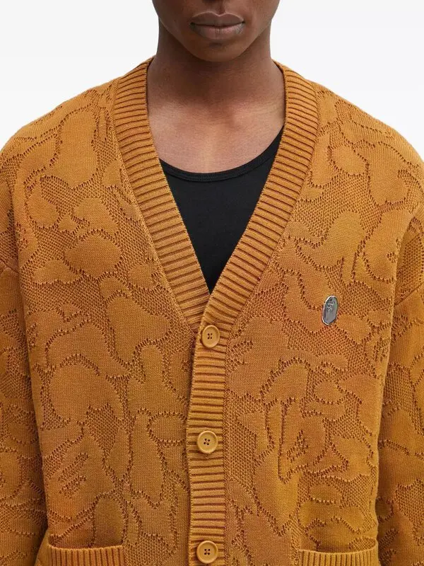 A BATHING APE Textured Knit Buttoned Cardigan