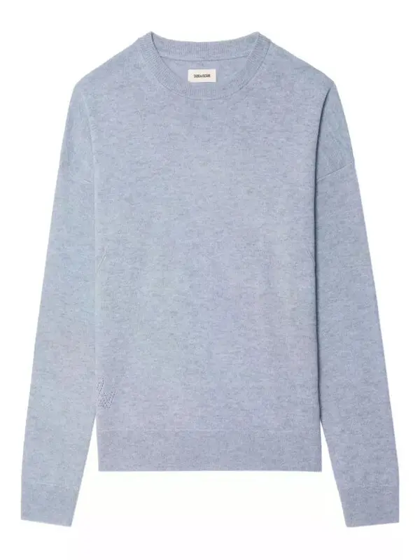 Zadig&Voltaire Cashmere Sweater With Heart-shaped Elbow Patches - Blue