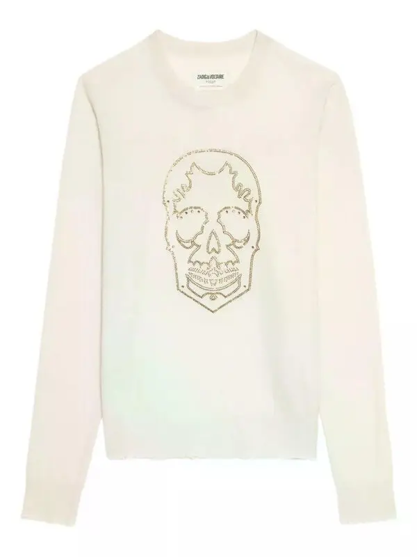 Zadig&Voltaire Skull Embellished Cashmere Sweater - Neutrals