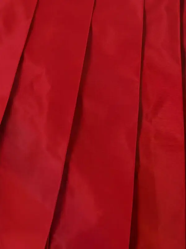 MARIA CALDERARA Pleated Crew-neck Top - Red