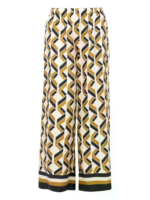 ERES Tube Geometric-print Wide-leg Trousers - White