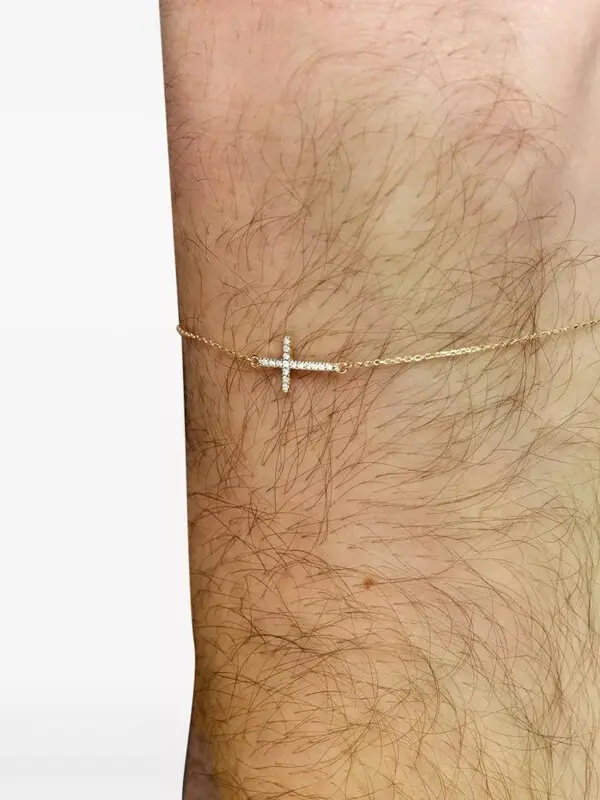 Mateo 14k Yellow Diamond Cross Bracelet - Gold