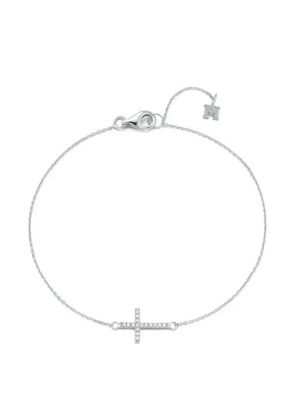 Mateo Sterling Diamond Cross Bracelet - Silver