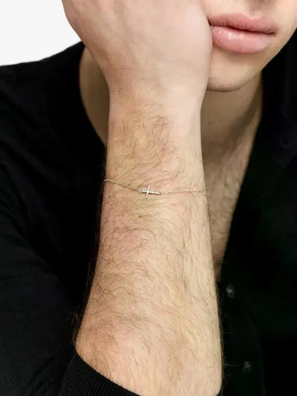 Mateo Sterling Diamond Cross Bracelet