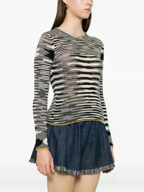 Missoni Striped Crew Neck Long Sleeve T-shirt