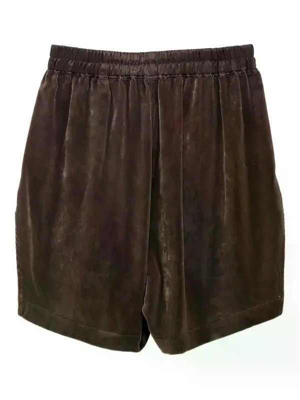 Rick Owens Velvet Side-split Shorts - Brown