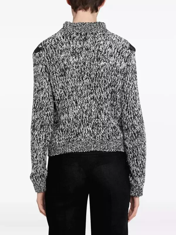 Giambattista Valli High Neck Macramé Embellished Sweater