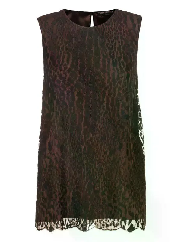 TOM FORD Leopard-lace Sleeveless Top