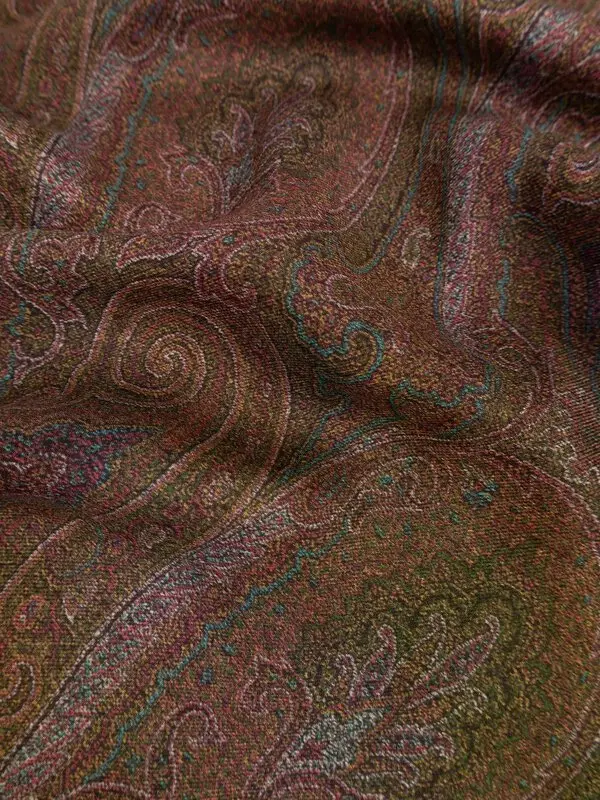 Etro Paisley-print Frayed-edge Scarf - Brown
