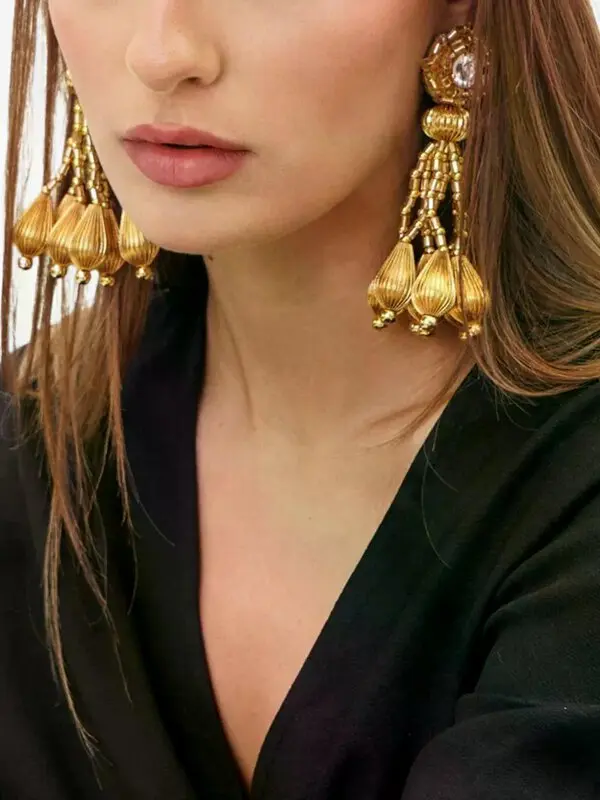 VANINA Lys Beaded Drop Earrings - Gold