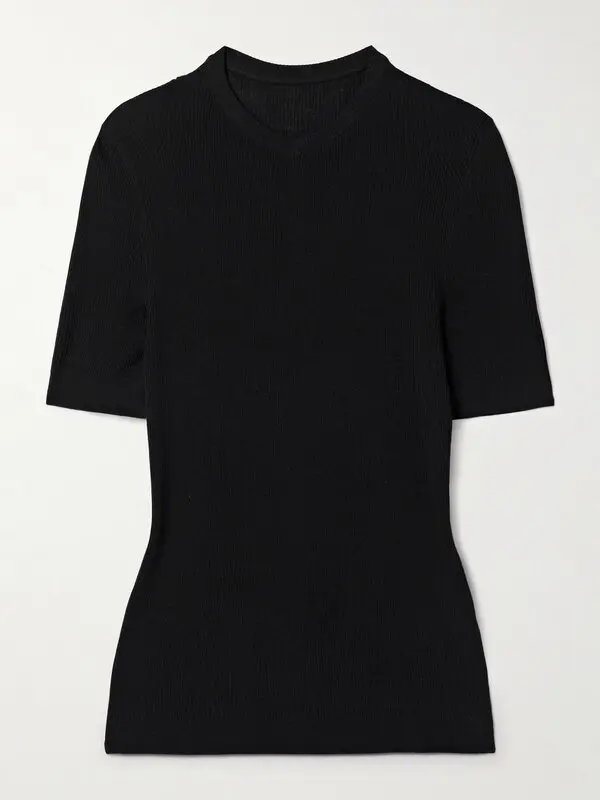 Khaite Celina" Ribbed Wool-blend Top - Black