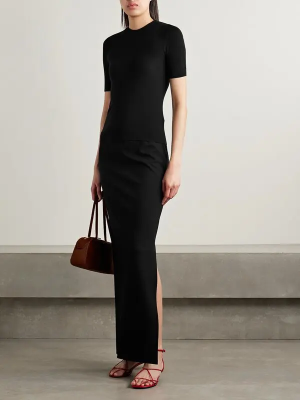 Khaite Celina" Ribbed Wool-blend Top - Black