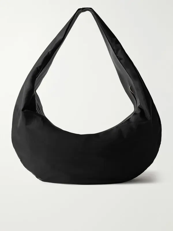Khaite Olivia Sport Xl Textured Leather-trimmed Shell Shoulder Bag - Black
