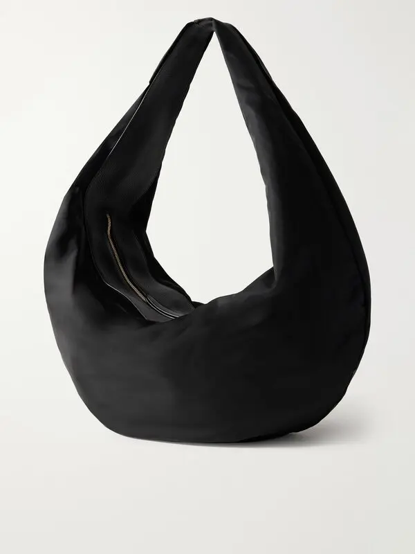 Khaite Olivia Sport Xl Textured Leather-trimmed Shell Shoulder Bag - Black