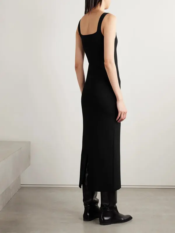 Khaite Dixi Stretch-knit Midi Dress - Black