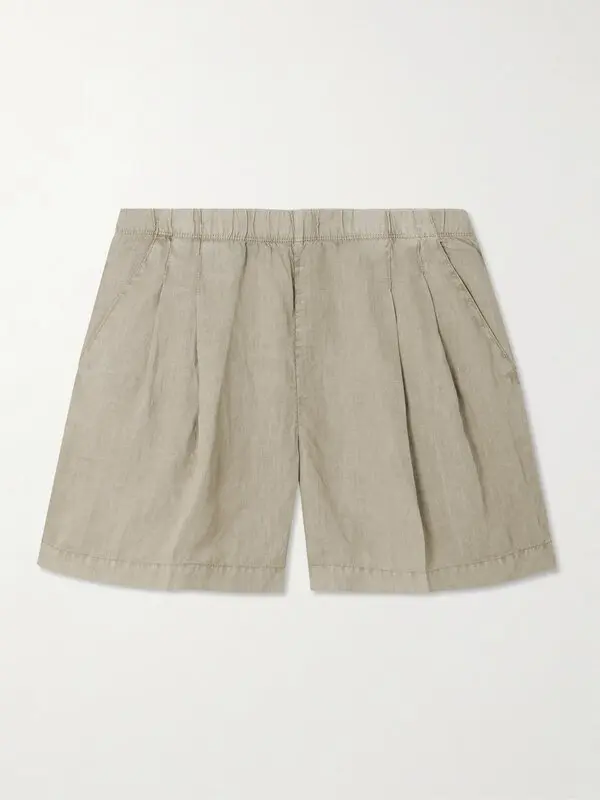 JAMES PERSE Pleated Linen Shorts