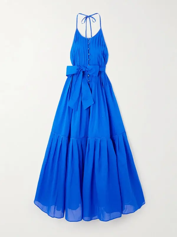 Loretta Caponi Patmos Halterneck Maxi Dress - Blue