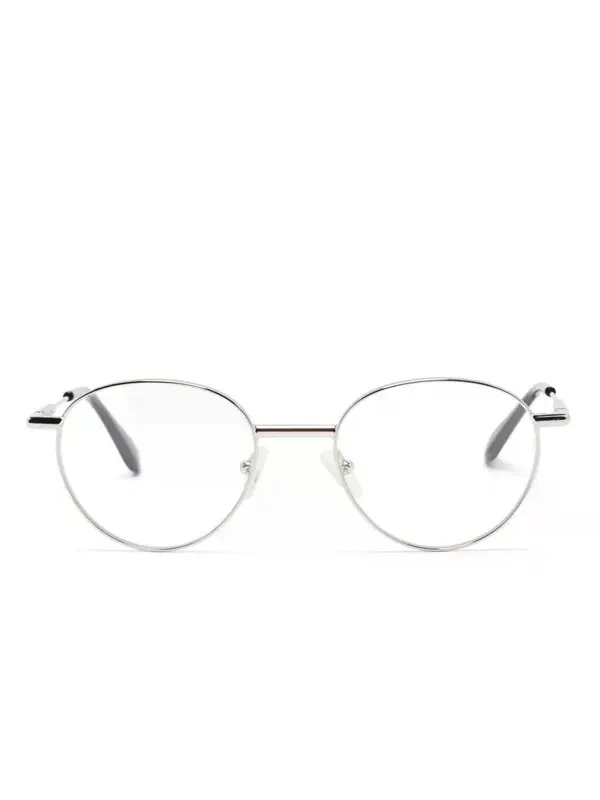 Alexander McQueen Round Frame Glasses - Silver
