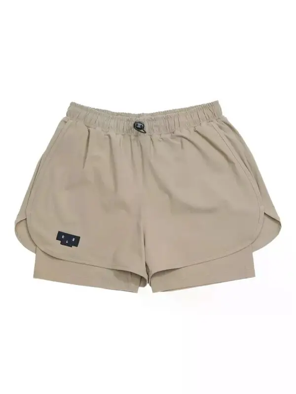 UNNA Logo Patch Shorts - Neutrals