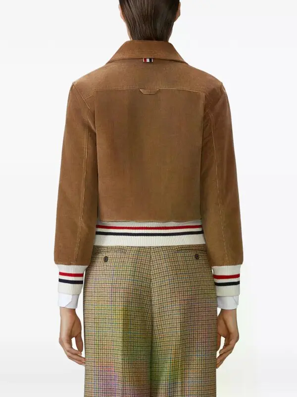 Thom Browne Corduroy Zip-up Jacket With Ribbed Trims