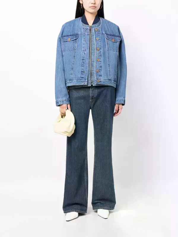 REJINA PYO Wells Layered Denim Bomber Jacket