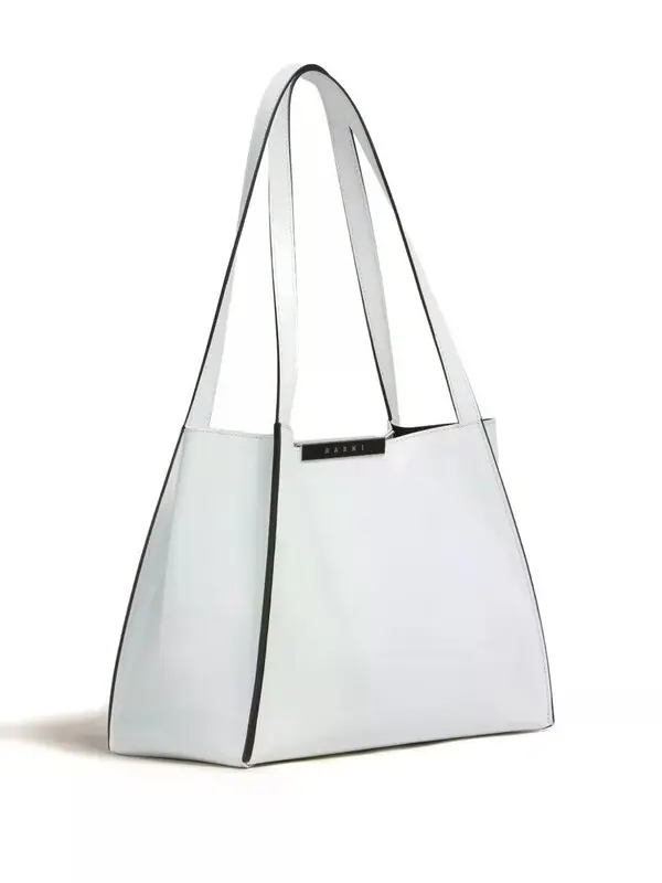 Marni Cresta Tote Bag With Contrasting Trim - White