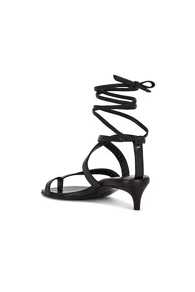 Khaite Aimee Strappy Sandal Kitten Heel - Black