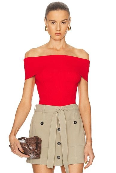 Givenchy Off-the-shoulder Knit Top - Vermillon