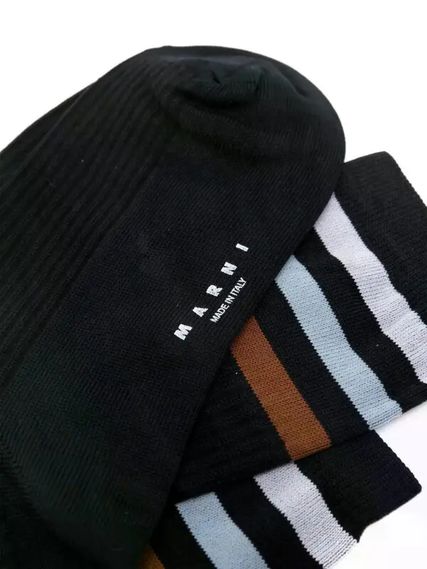 Marni Knee-high Ribbed Socks With Striped Detail