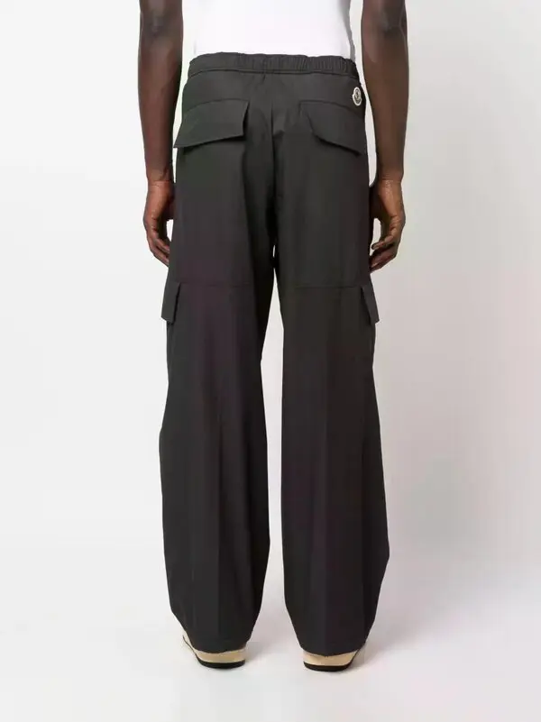 Moncler Logo Patch Cotton Cargo Trousers