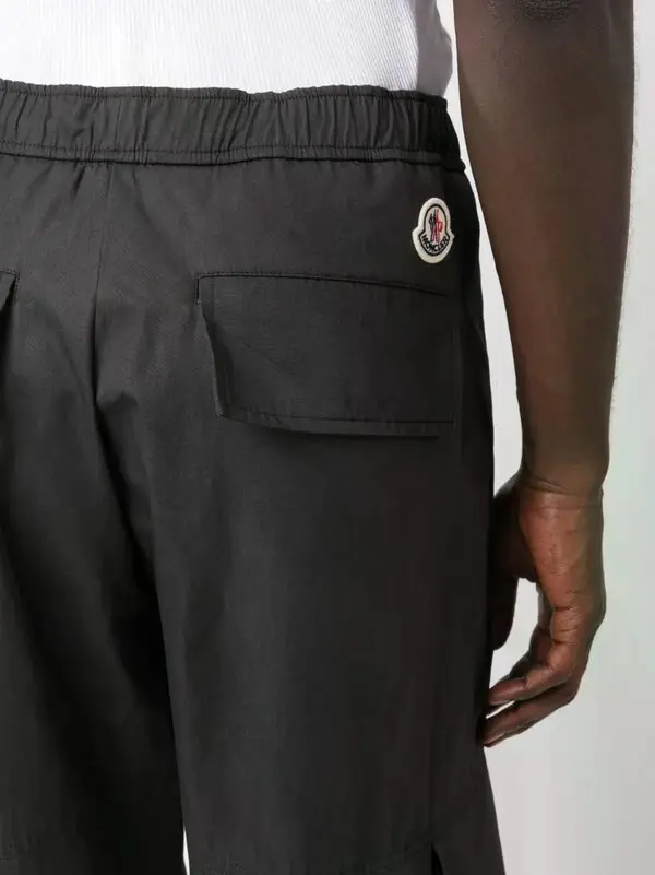Moncler Logo Patch Cotton Cargo Trousers
