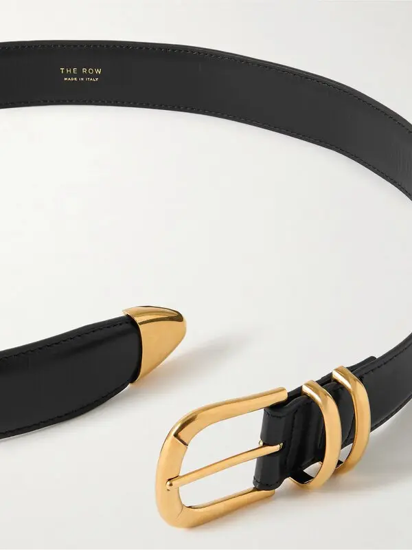 THE ROW Leather Belt With Gold-tone Hardware