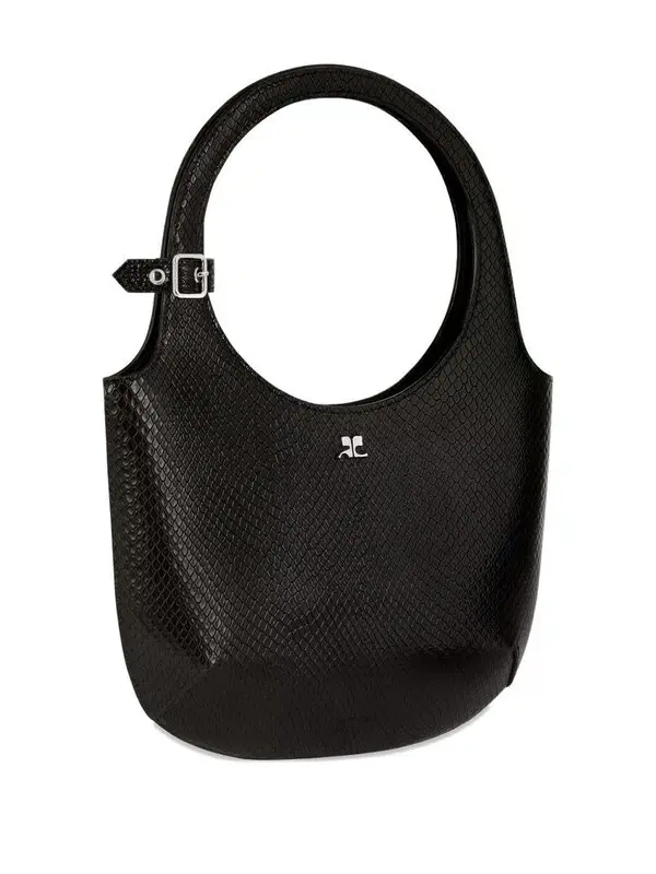 COURREGES Holy Leather Shoulder Bag - Black