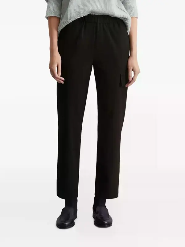 Marc O'polo Elasticated Waist Trousers With Flap Pocket - Black