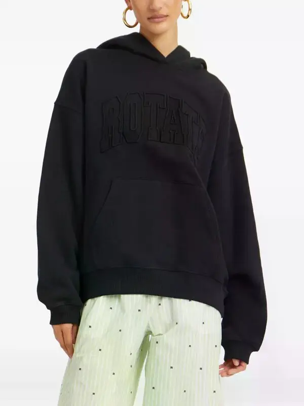 ROTATE BY BIRGER CHRISTENSEN Embroidered Logo Hoodie - Black