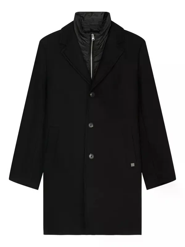 Marc O'polo Single-breasted Wool Coat With Detachable Puffer Lining