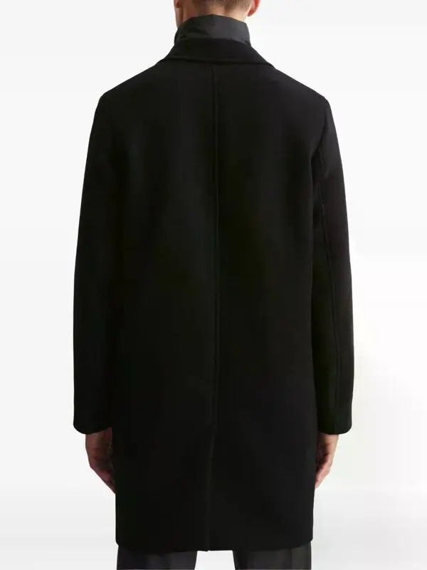 Marc O'polo Single-breasted Wool Coat With Detachable Puffer Lining