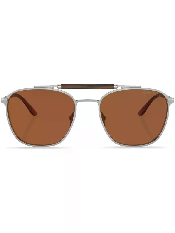 Giorgio Armani Tinted-lens Square-frame Sunglasses - Silver