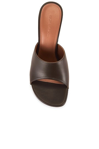 Amina Muaddi Taylor Sculptural Heel Mules - Coffee