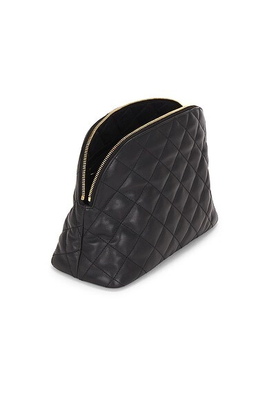 Saint Laurent Quilted Cosmetic Pouch With Gold-tone Hardware
